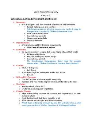 (Sub-Saharan Africa)World geography Chapter 5 Sub-Saharan Africa Notes ...