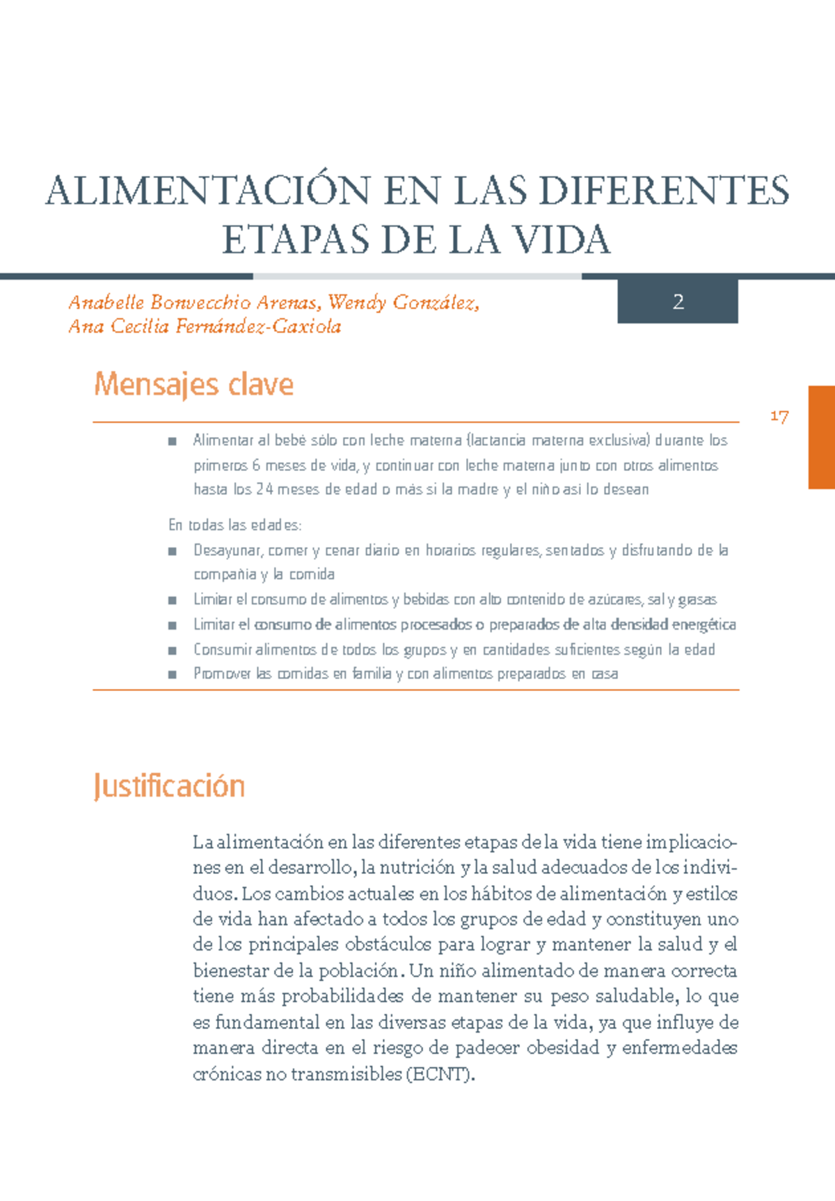 ALIMENTACIÓN Y LACTANCIA MATERNA EN LAS DIFERENTES ETAPAS DE LA VIDA ...