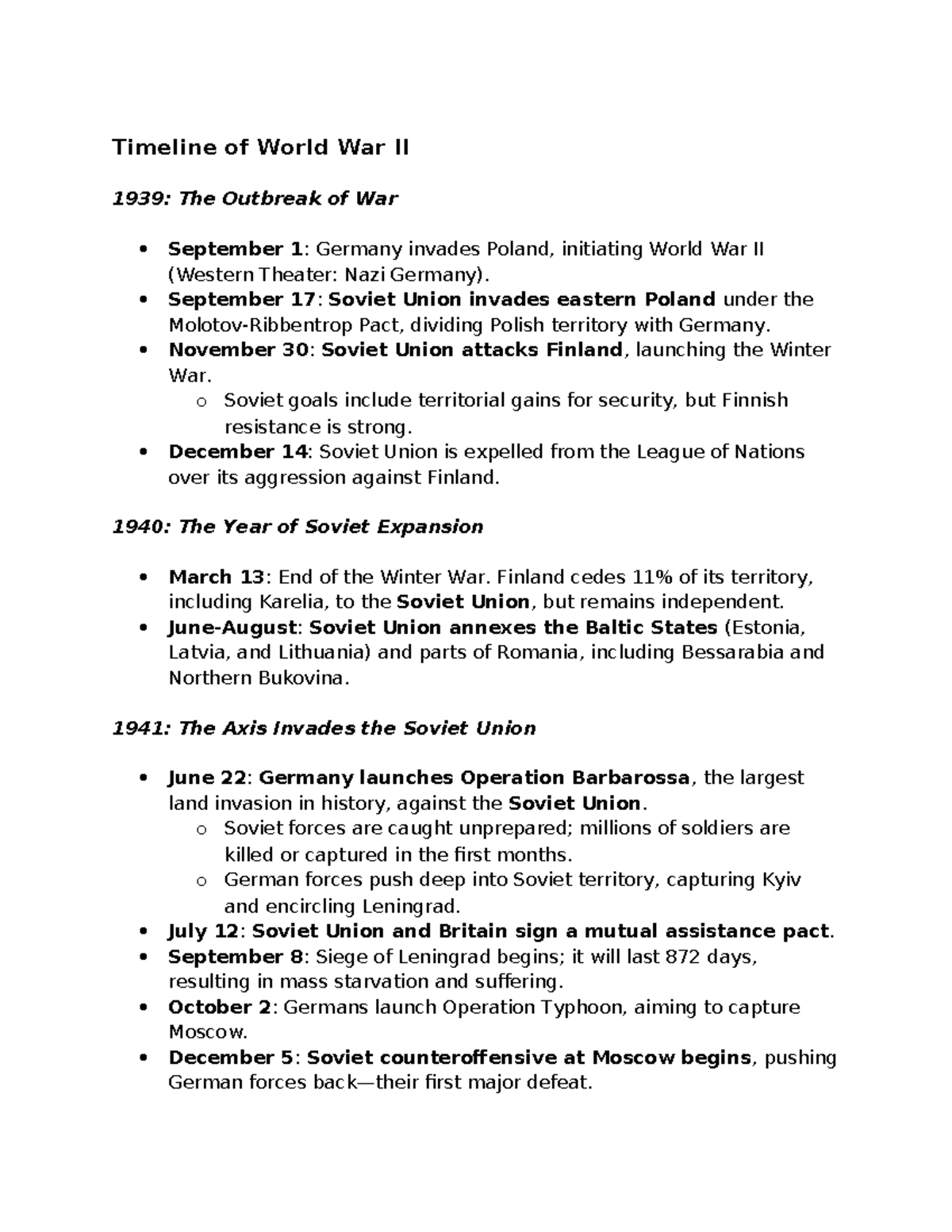 Ww2 timeline - Timeline of World War II 1939: The Outbreak of War ...