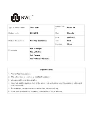Suggested Memo Post-class activity Chp 6 - ECON 313 Post-class Activity – Chapter 6 Suggested ...