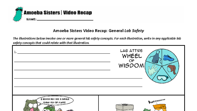 General Lab Safety Guidelines: Amoeba Sisters Recap - Studocu
