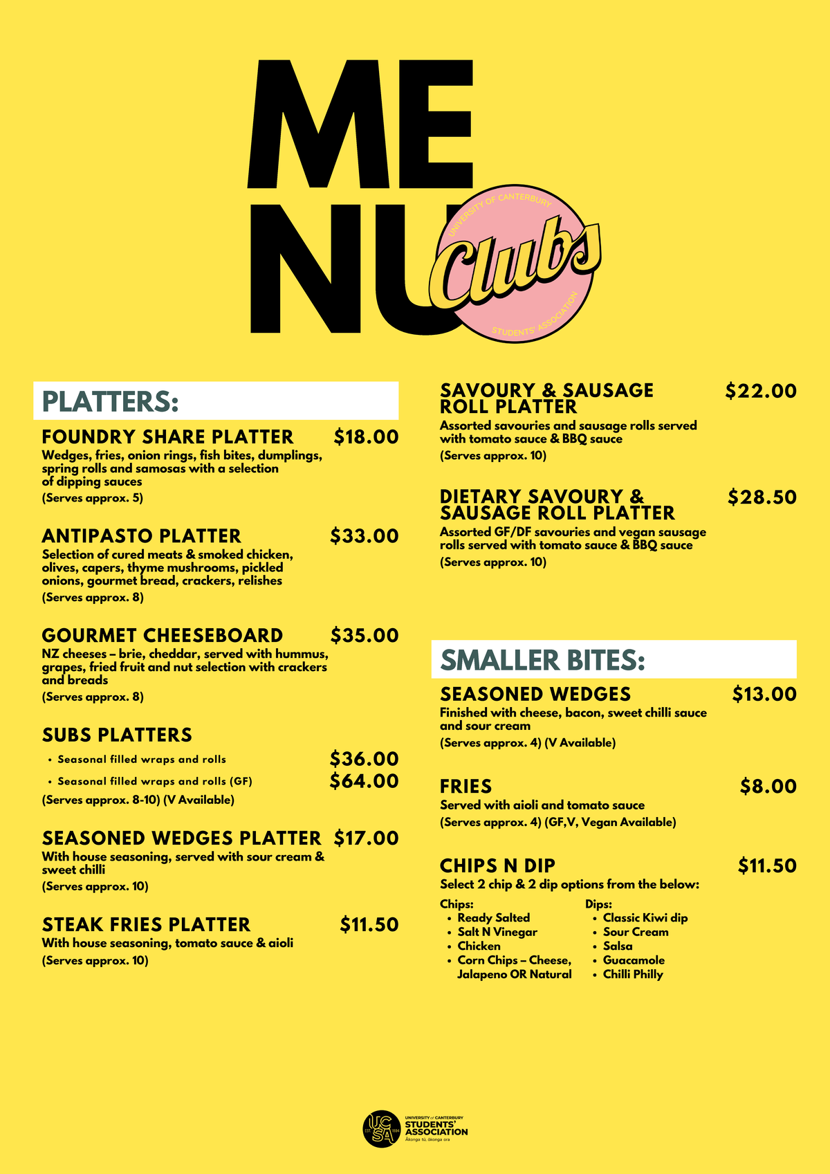 Clubs-Menu-2024v5 - kjnnjkasndjnas - ME NU U N I V E R S I T Y O F C A ...
