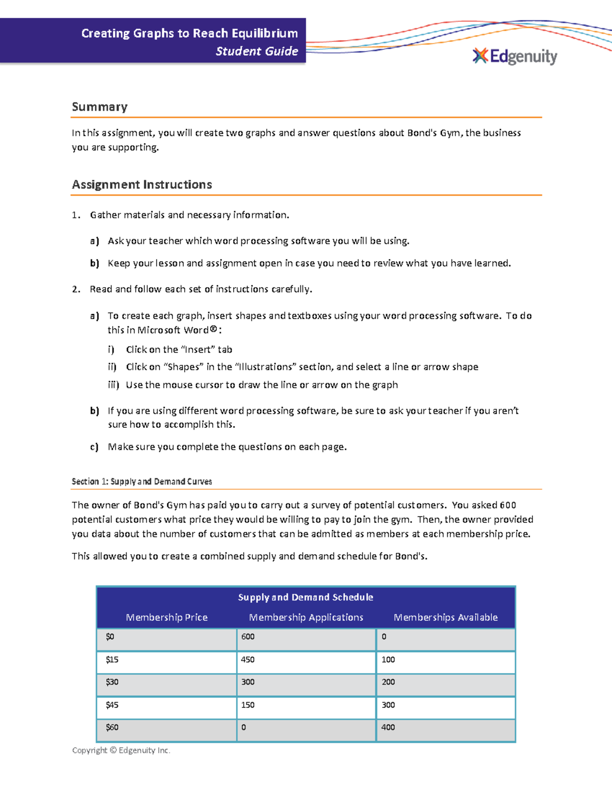 Creating Graphs for Equilibrium: Student Assignment Guide - Studocu