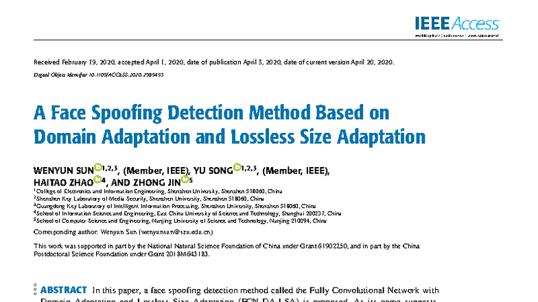 A Face Spoofing Detection Method Using DA and LSA Techniques - Studocu