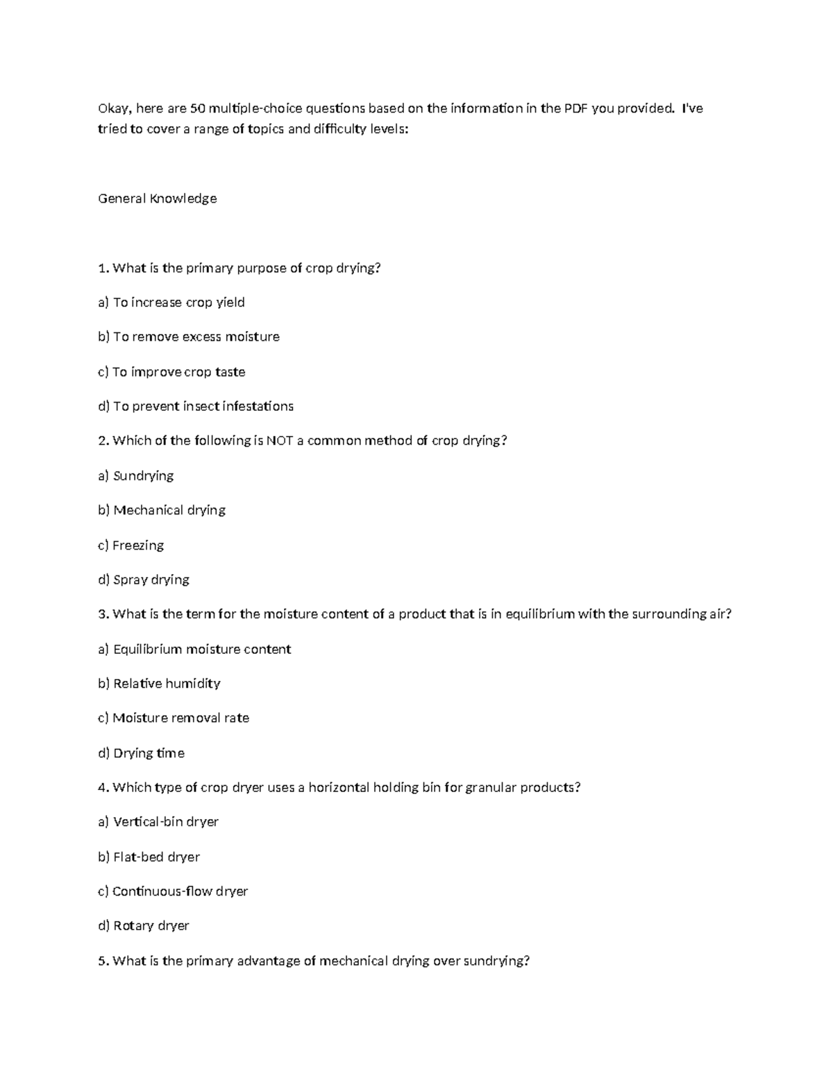 50 question - Lecture - Okay, here are 50 multiple-choice questions ...