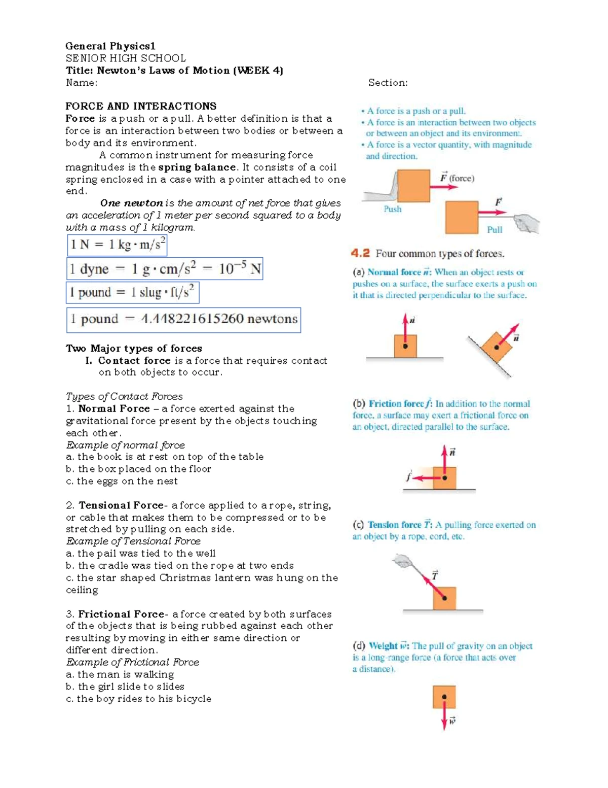 WEEK-4 Newtons-Laws-of-Motion - General Physics SENIOR HIGH SCHOOL ...
