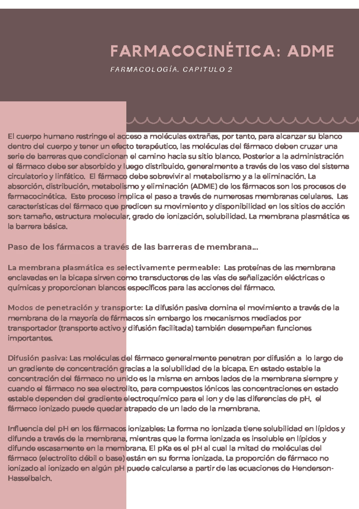 Resumen de Farmacocinética - Capítulo 2 - Goodman y Gilman - Studocu