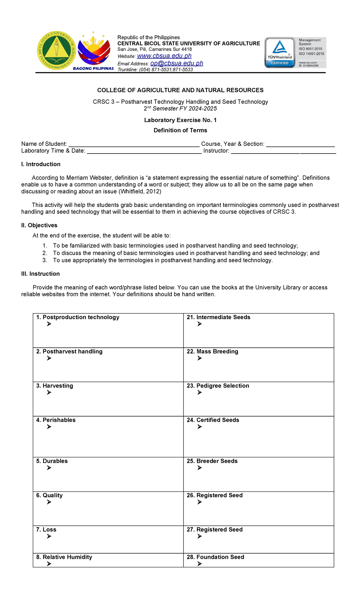 Laboratory-No 1 definition of terms - Republic of the Philippines ...