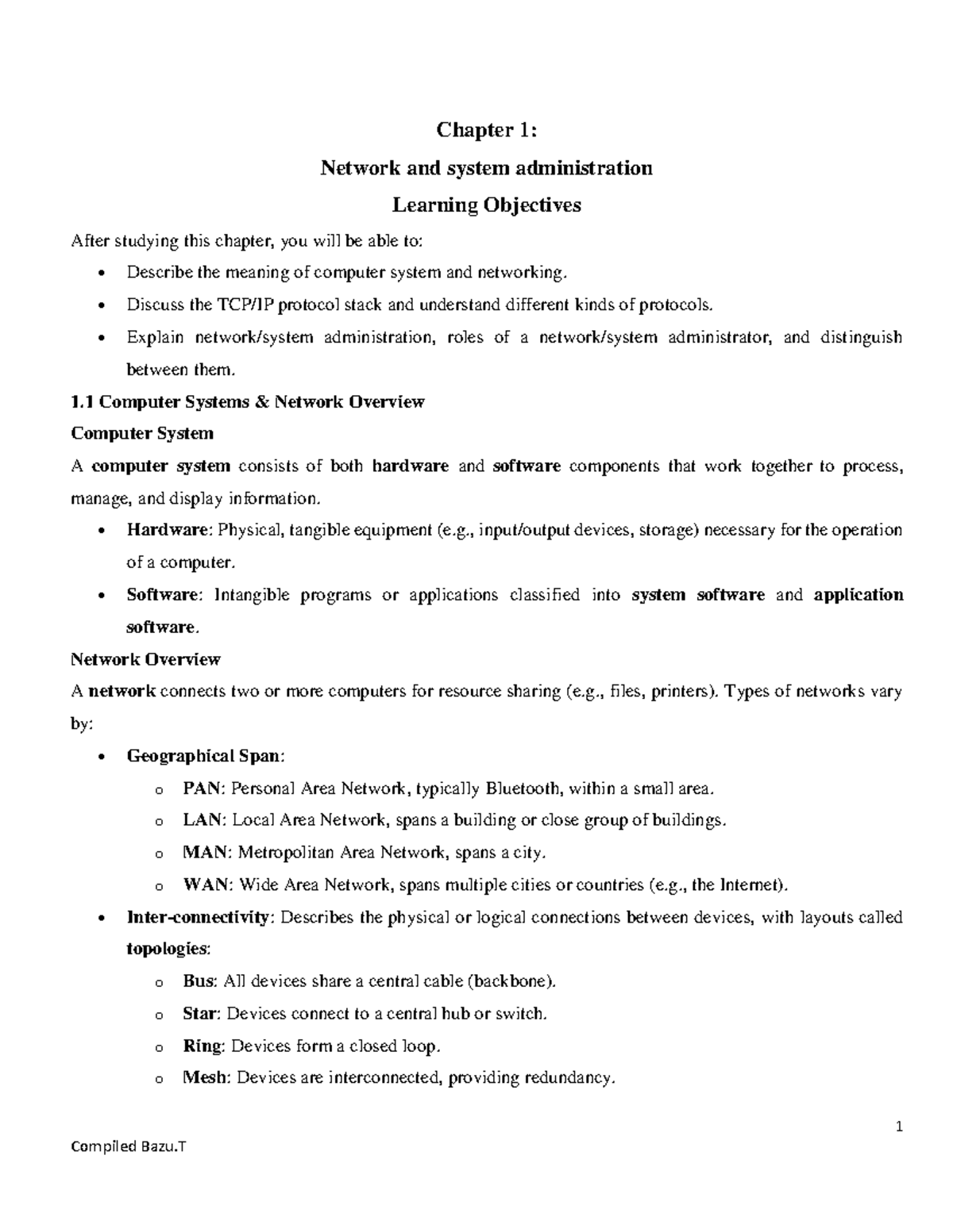 Network & System Admin Lecture Notes (Course Code: NS101) - Studocu