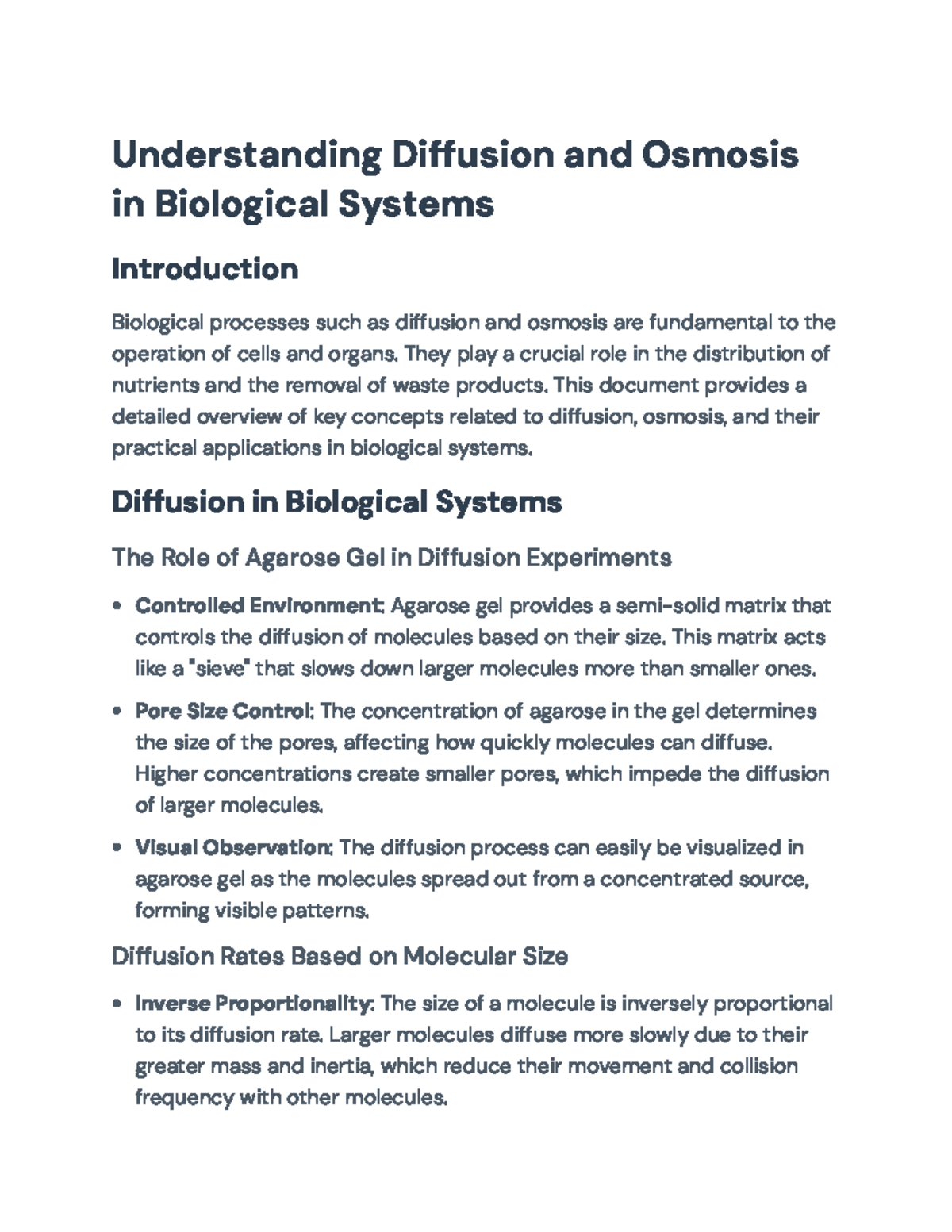 Understanding Diffusion and Osmosis in Biological Systems: Key Concepts ...
