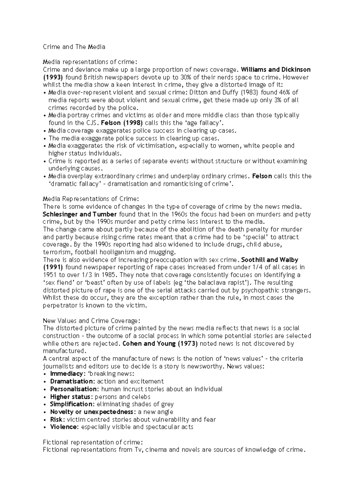 Crime and The Media - Crime and The Media Media representations of ...