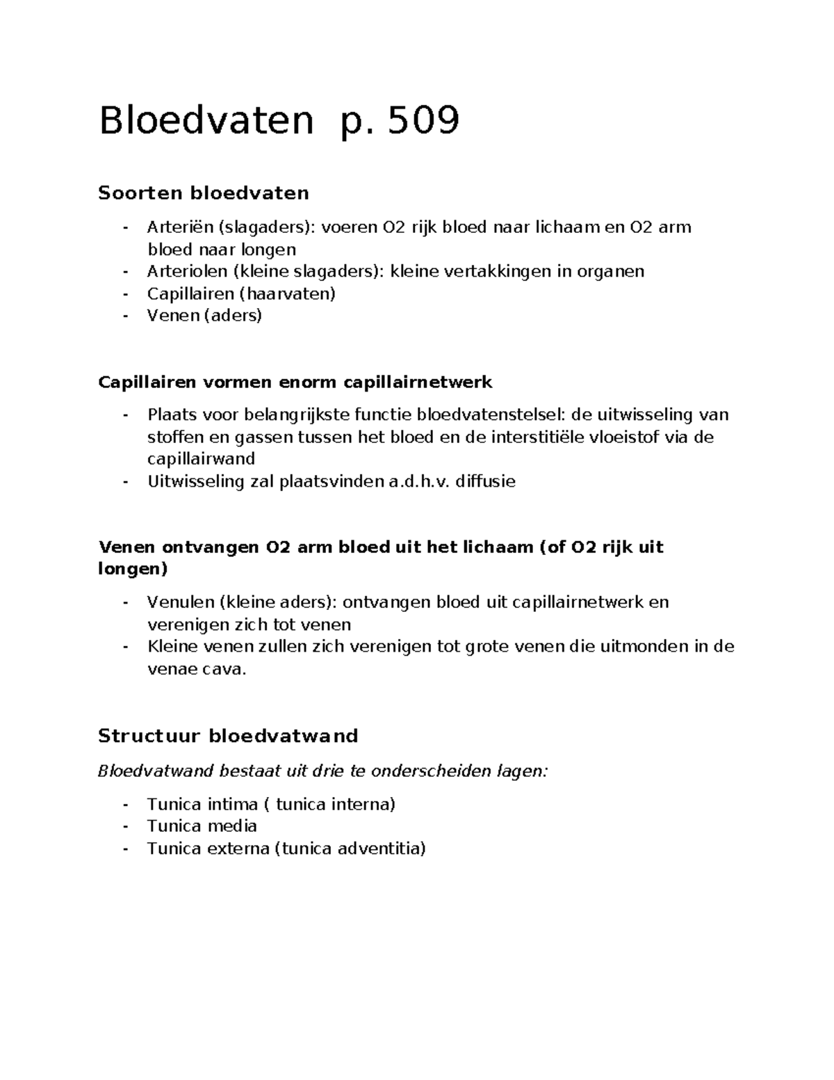 Bloedvaten: Soorten, Structuur en Functies in het Hart- en Vaatstelsel ...