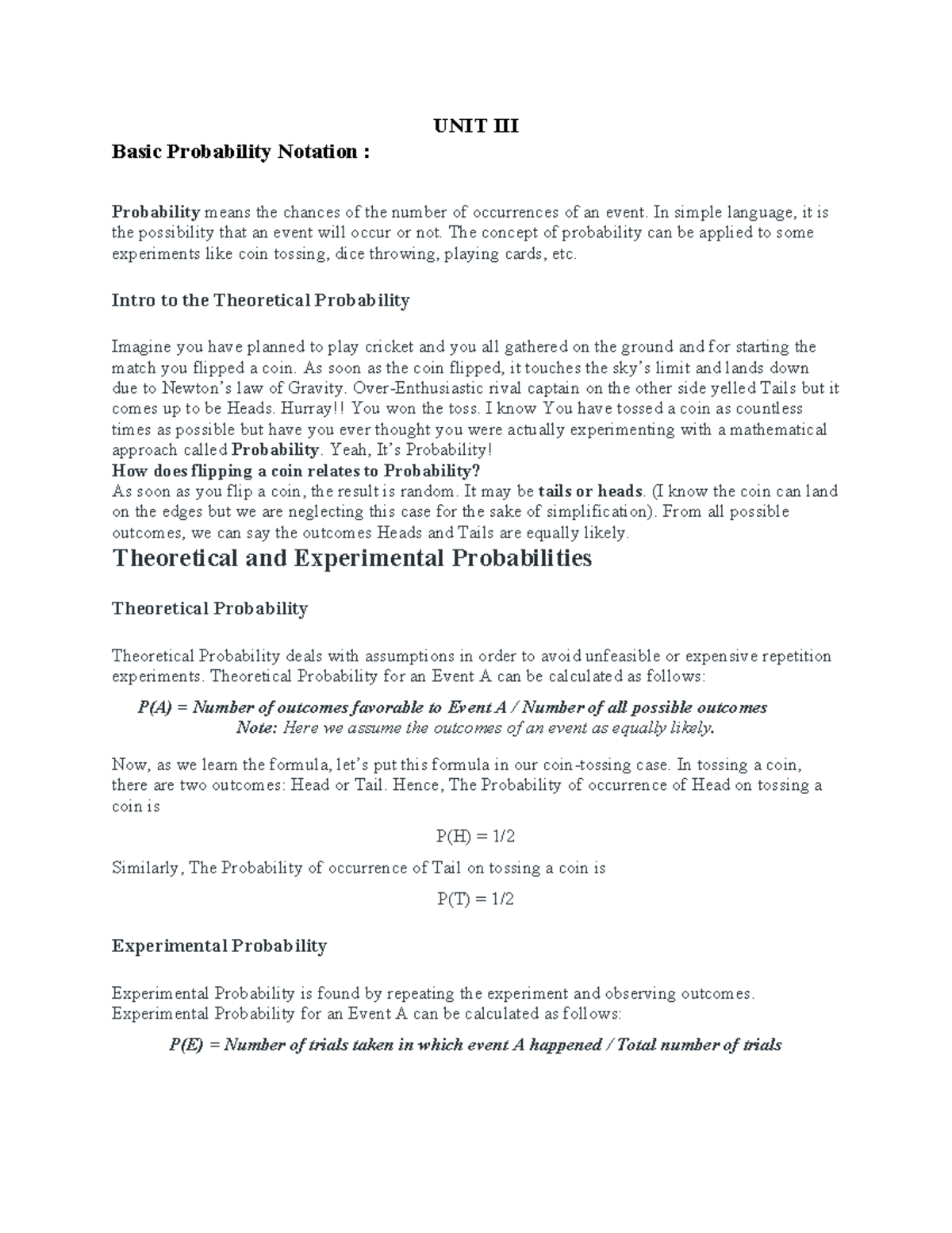 ML UNIT 3 & 4 - Understanding Probability and Bayes Theorem - Studocu