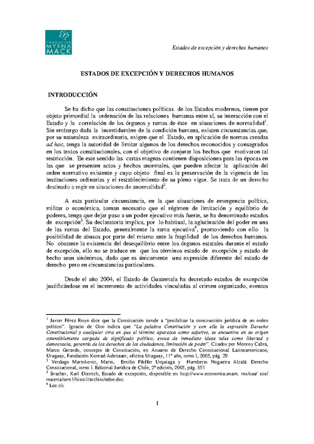 Estados de excepcin - Resumen de estado de excepción - ESTADOS DE ...