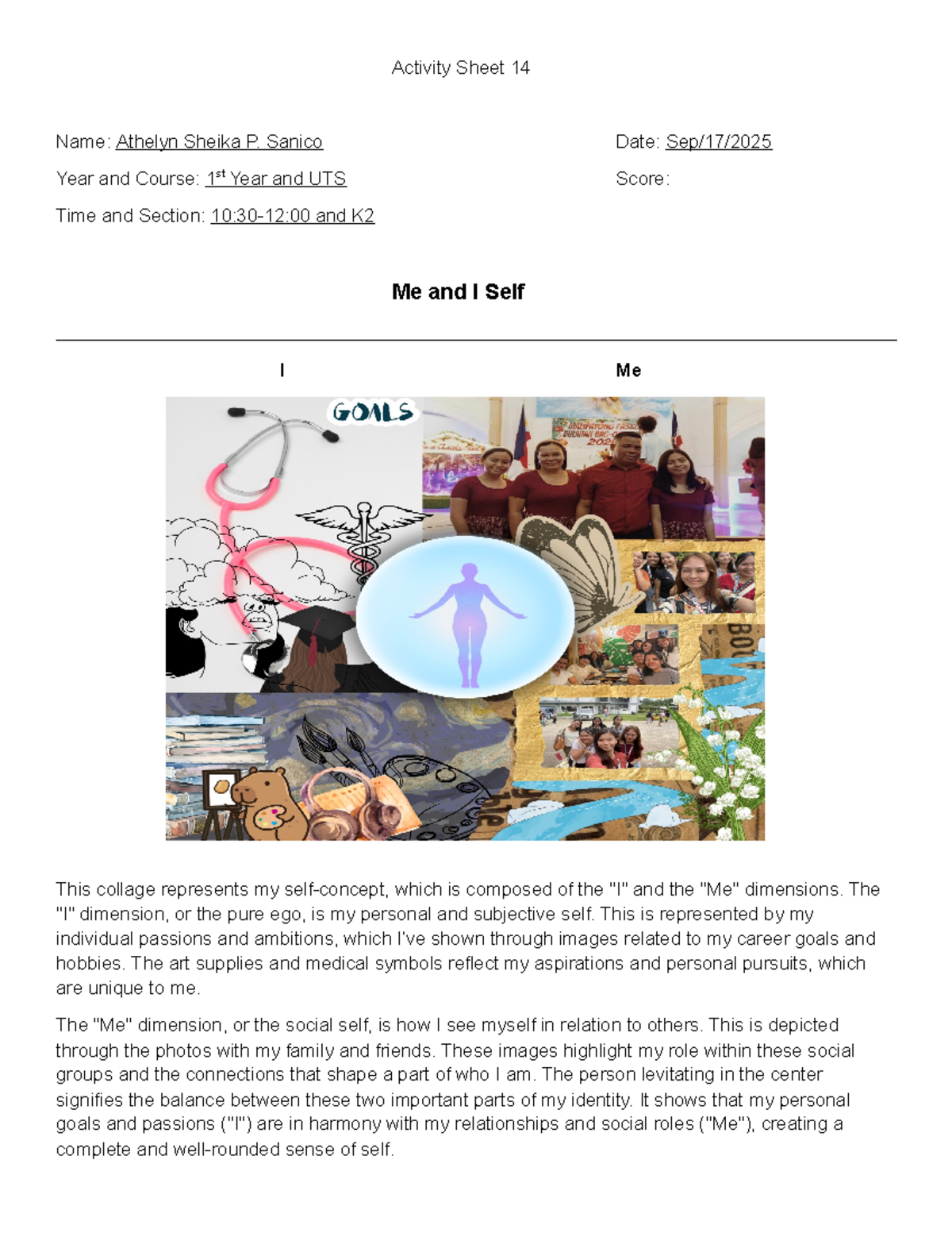 Activity Sheet 14: Exploring My Personal and Social Identity - Studocu