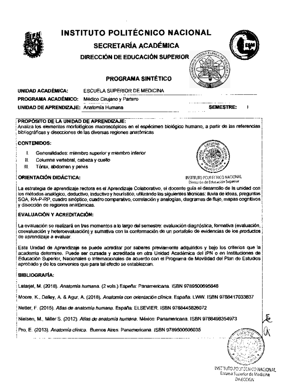 Anatomía Humana - Médico Cirujano y Partero (IPN) - Studocu