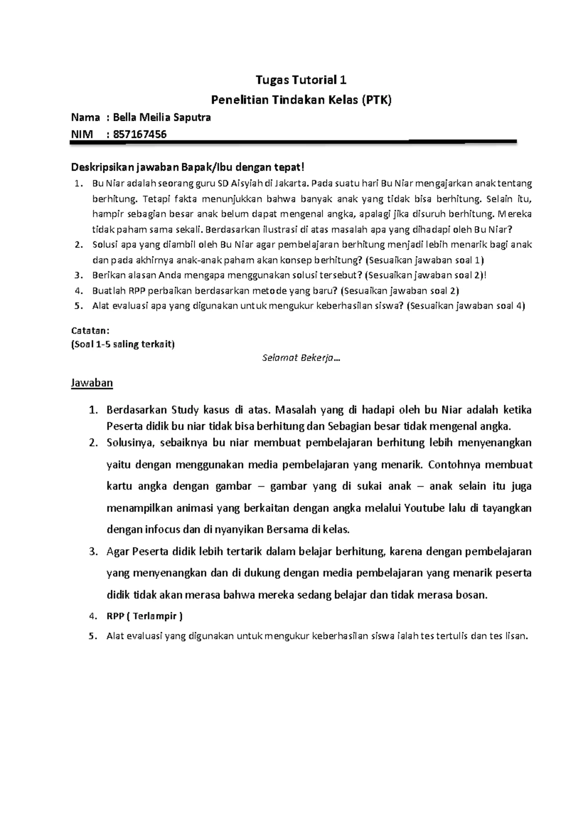 Contoh Proposal PTK - PROPOSAL PENELITIAN TINDAKAN KELAS Disampaikan ...