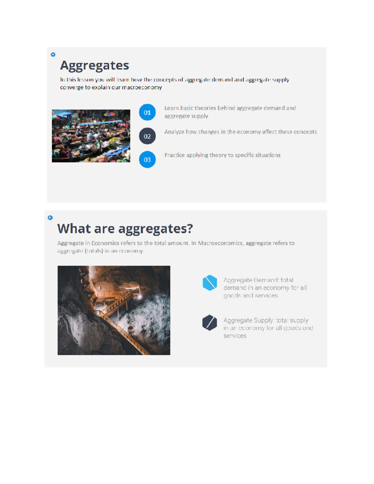 Aggreate demand and supply - Aggregates In this lesson you will learn ...