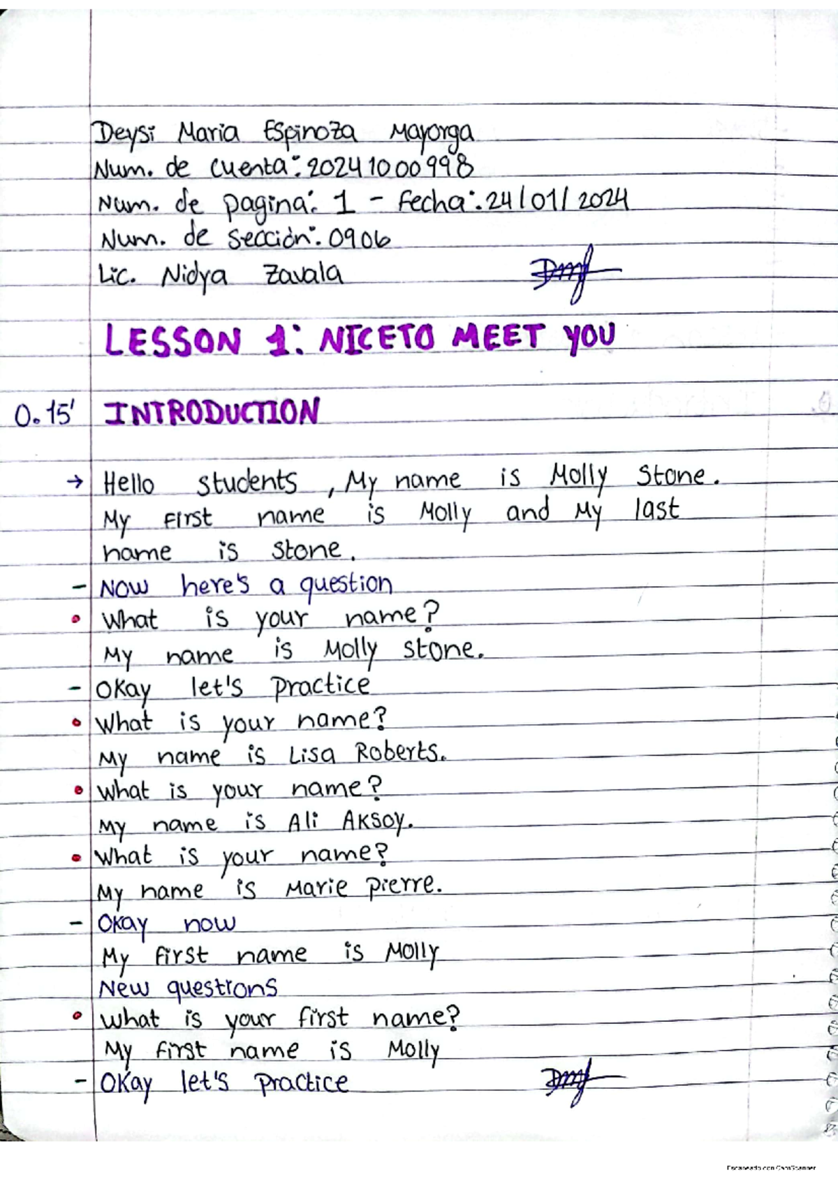 Lesson 1: Nice to Meet You - Introduction to Basic English (0906) - Studocu
