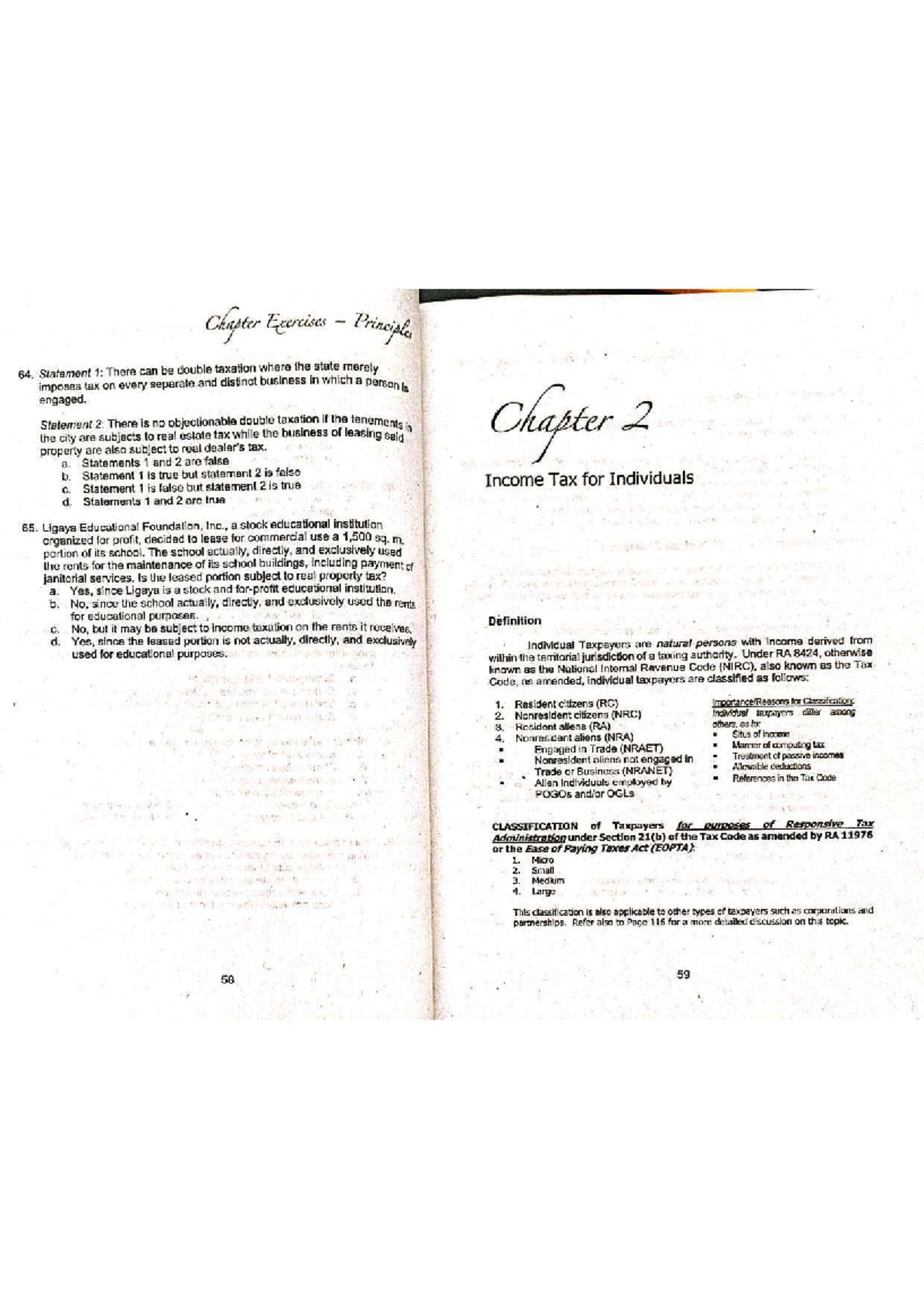 Chapter 2: Income Tax for Individuals (CH2) - Key Concepts and ...