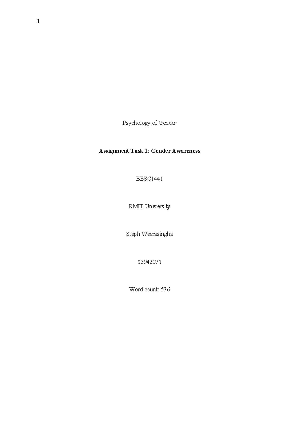 BESC1441 Gender Awareness Assignment: Communication Styles Analysis ...