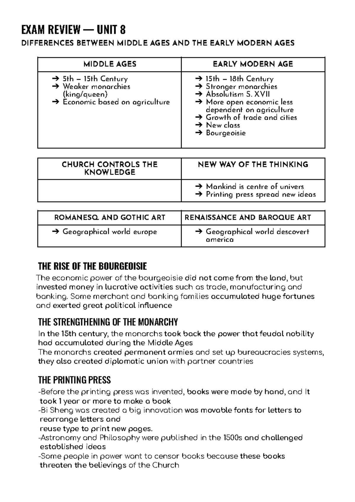Exam review sociales - examen - EXAM REVIEW — UNIT 8 DIFFERENCES ...