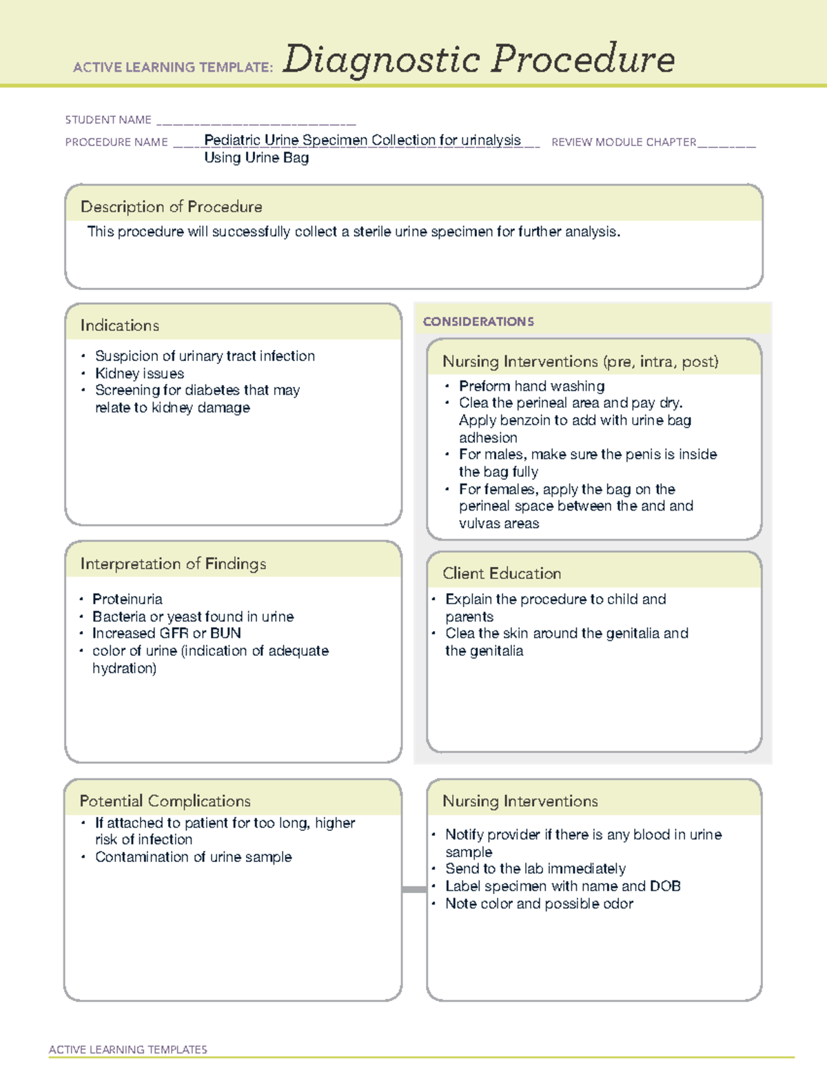 Pediatric Urine Specimen Collection for Urinalysis - Active Learning ...