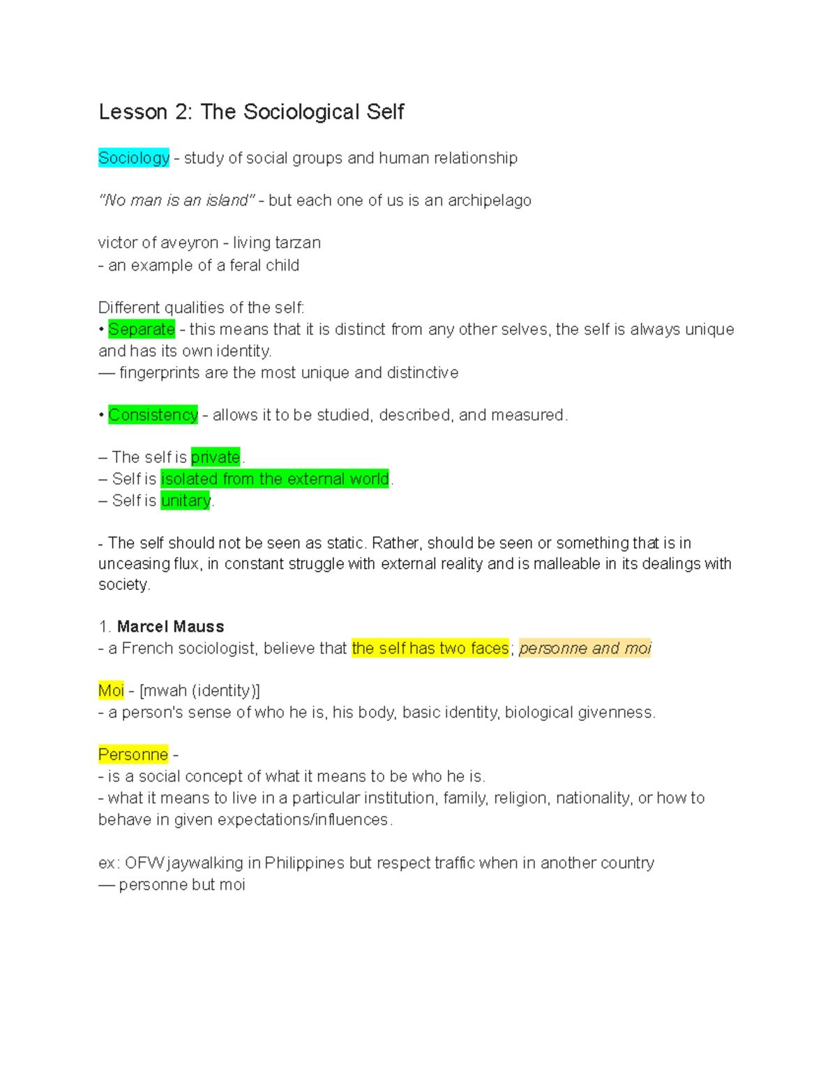 UTSLesson-2 -The-Sociological-Self - Lesson 2: The Sociological Self ...