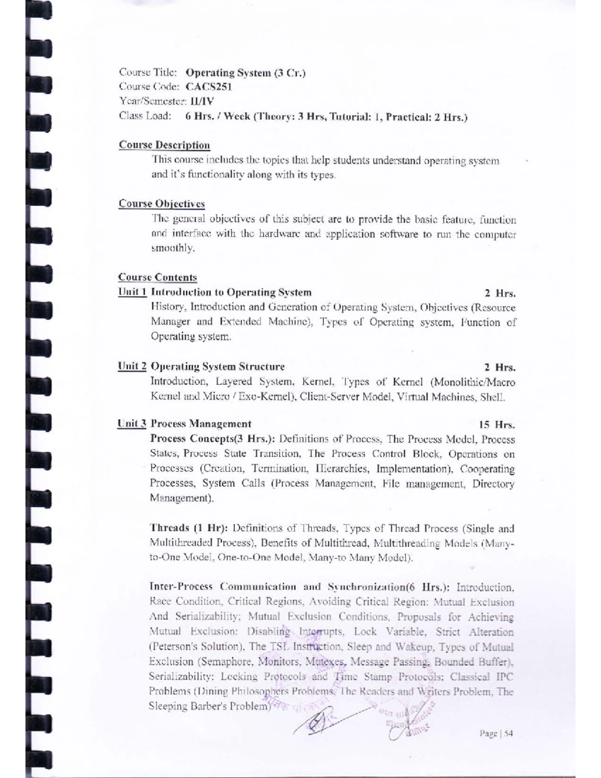 Operating System BCA Syllabus IT College Nepal - Bachelors of computer ...