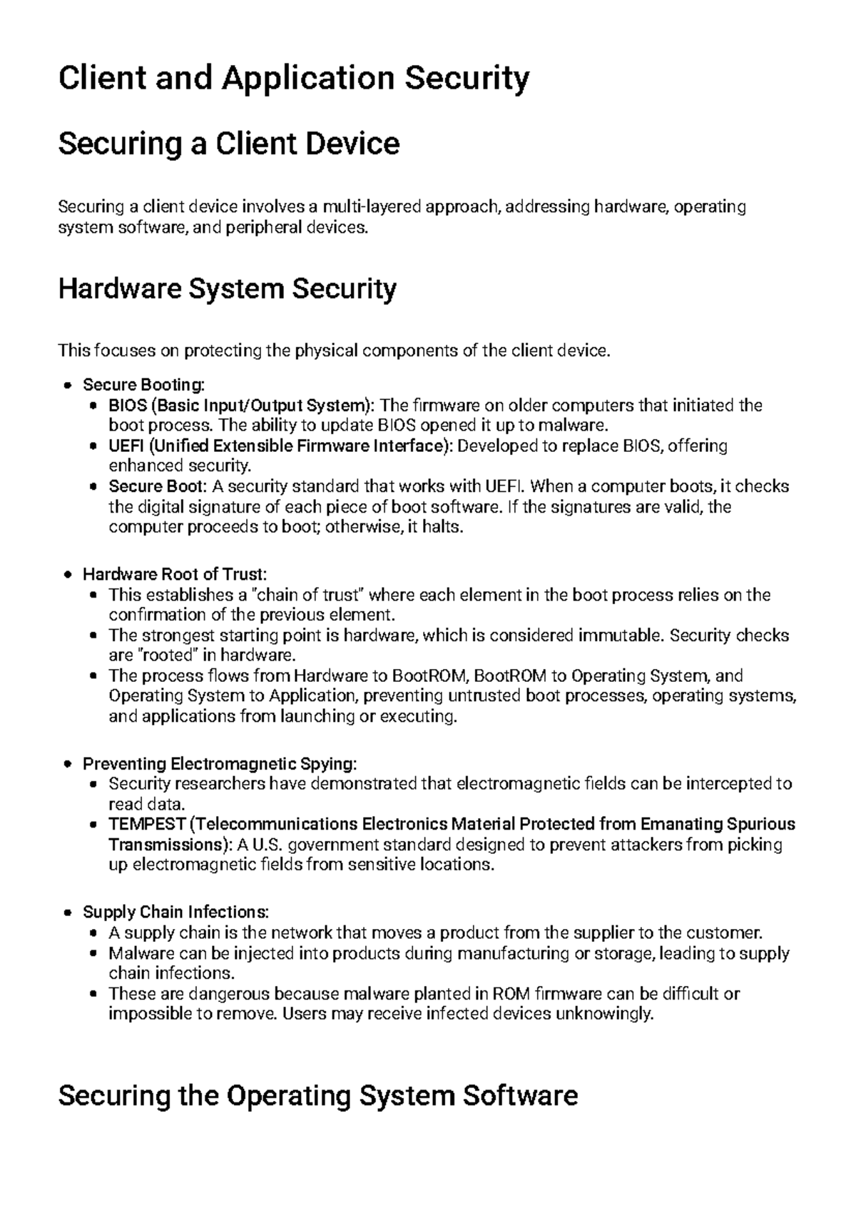 Client and Application Security: Study Guide for Securing Devices - Studocu