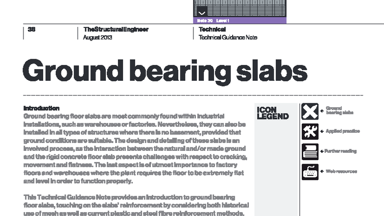 Ground bearing slabs - Technical Guidance Note Level 1, No. 30 - Note ...