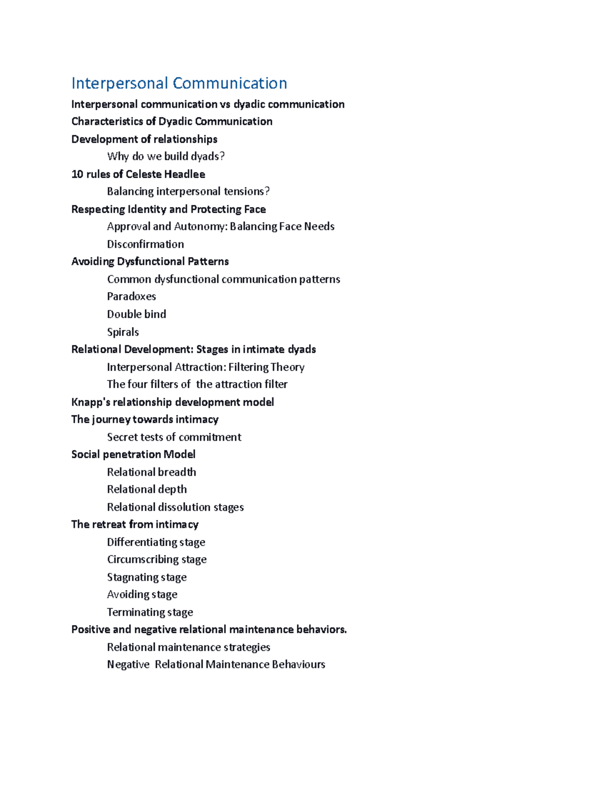Chapter 7 Summary: Interpersonal Communication Insights - Studeersnel