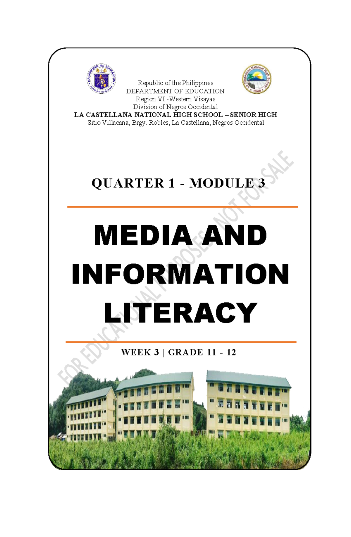 MIL - Q1 Week 3 032810 124914 - ####### Republic of the Philippines ####### DEPARTMENT OF ...