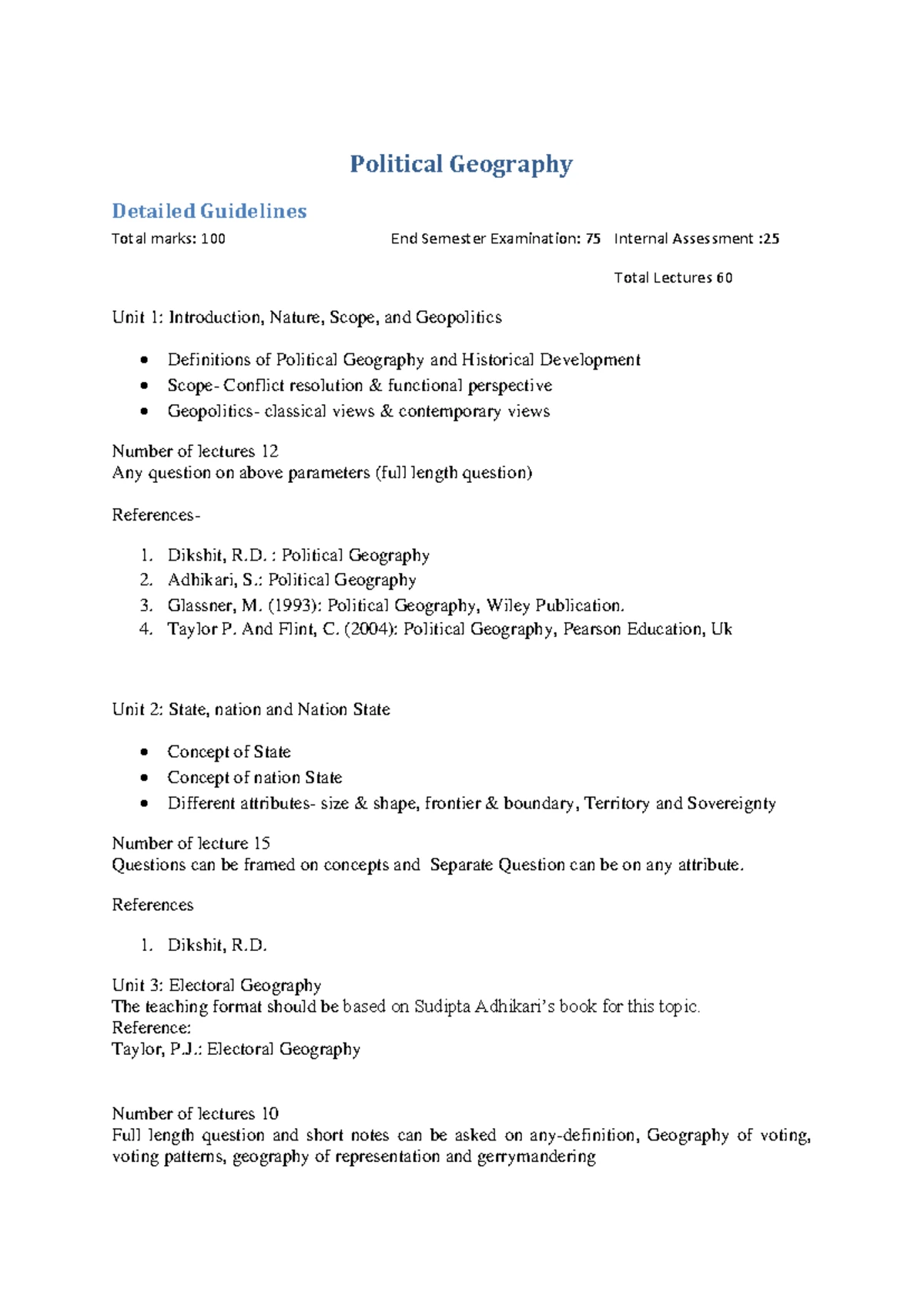 Population Geography Notes - 1 Definition, Nature, Scope and ...