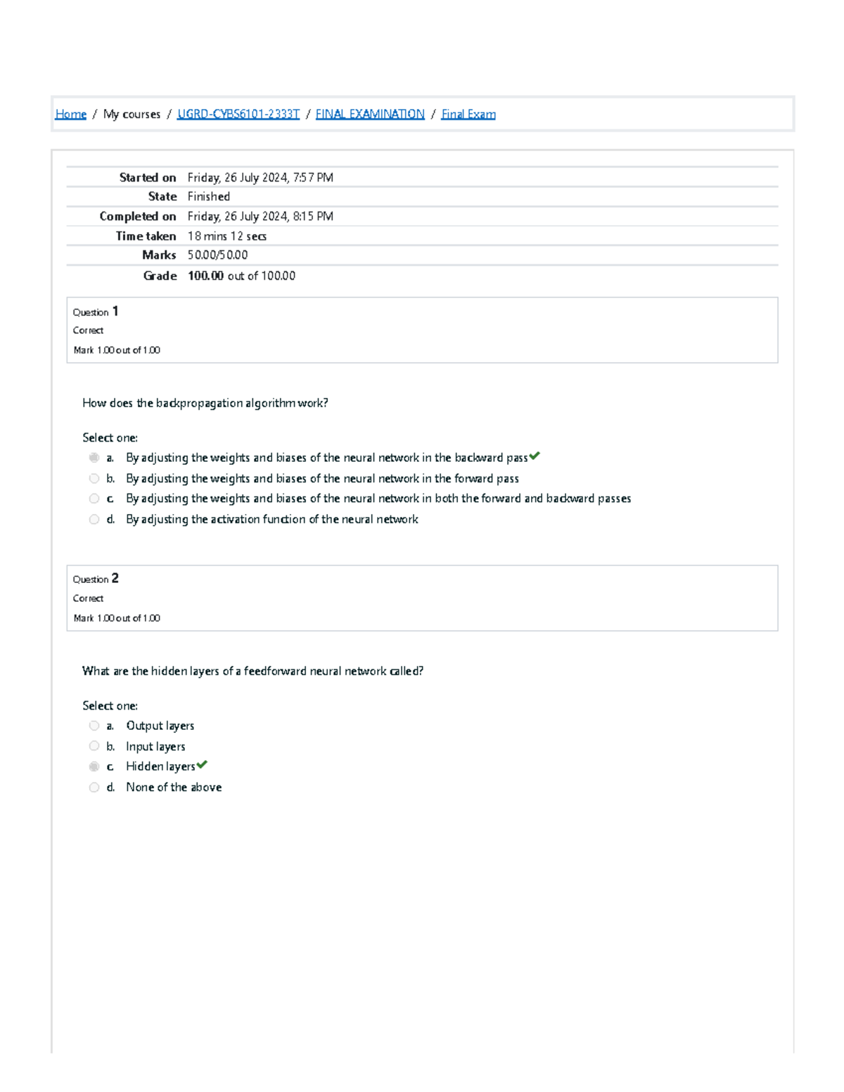Final Exam Review: UGRD-CYBS6101-2333T Insights & Key Concepts - Studocu