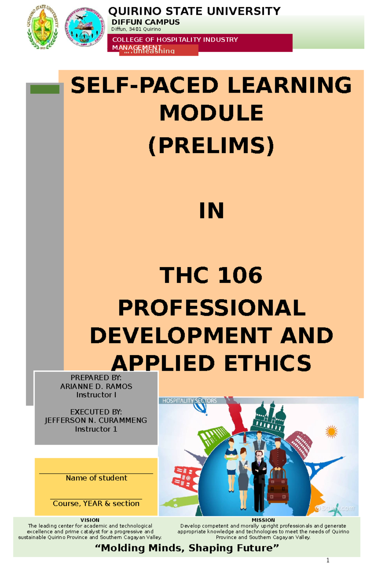 Chapter 1: Intro to Prof. Development & Applied Ethics (THC 106) - Studocu