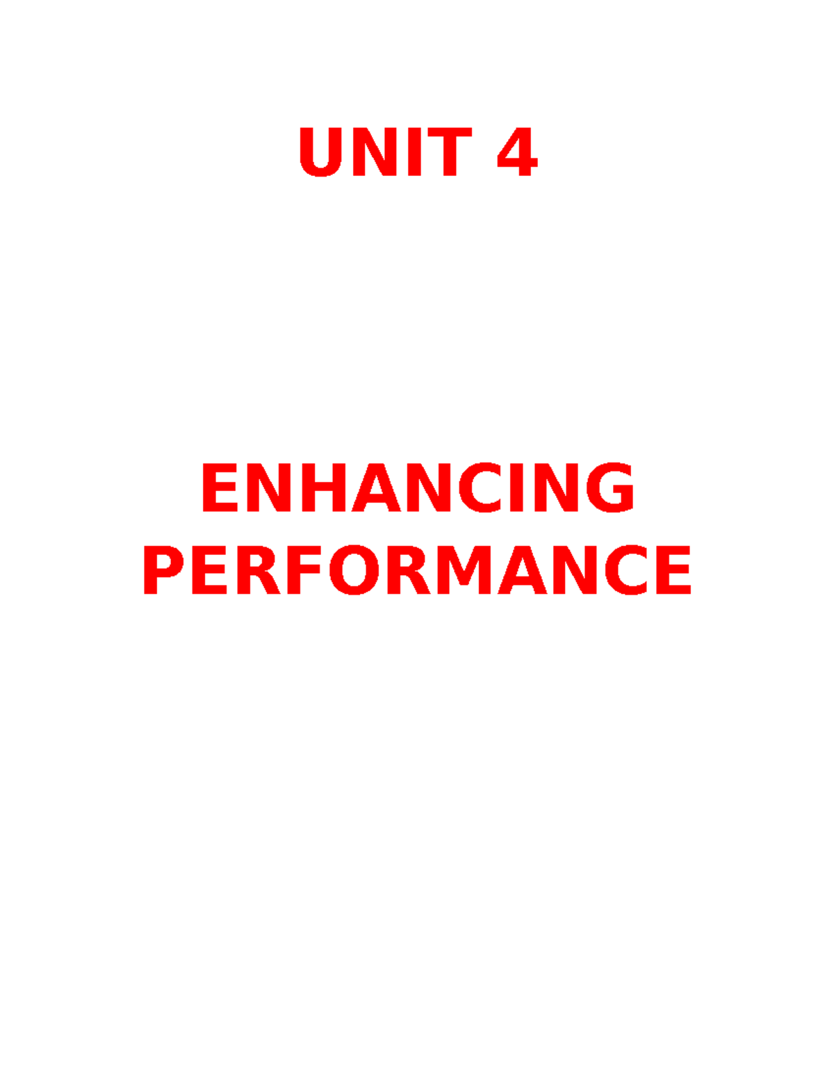 Unit 4 PE Notes: Enhancing Performance & Training Program Evaluation ...