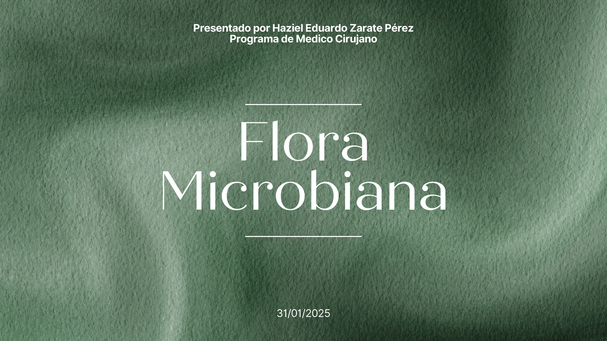 Presentación Minimalista Elegante Verde - Flora Microbiana Presentado ...