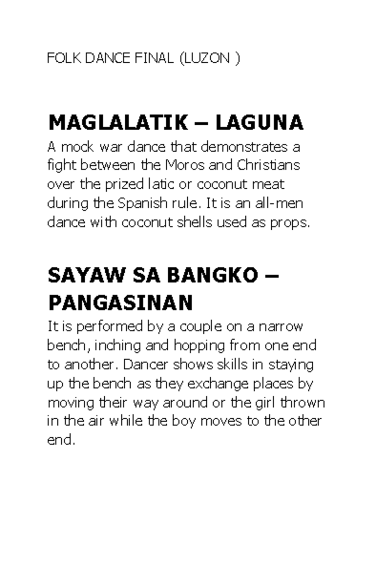 FOLK Dance Final JOY - notes - FOLK DANCE FINAL (LUZON ) MAGLALATIK ...
