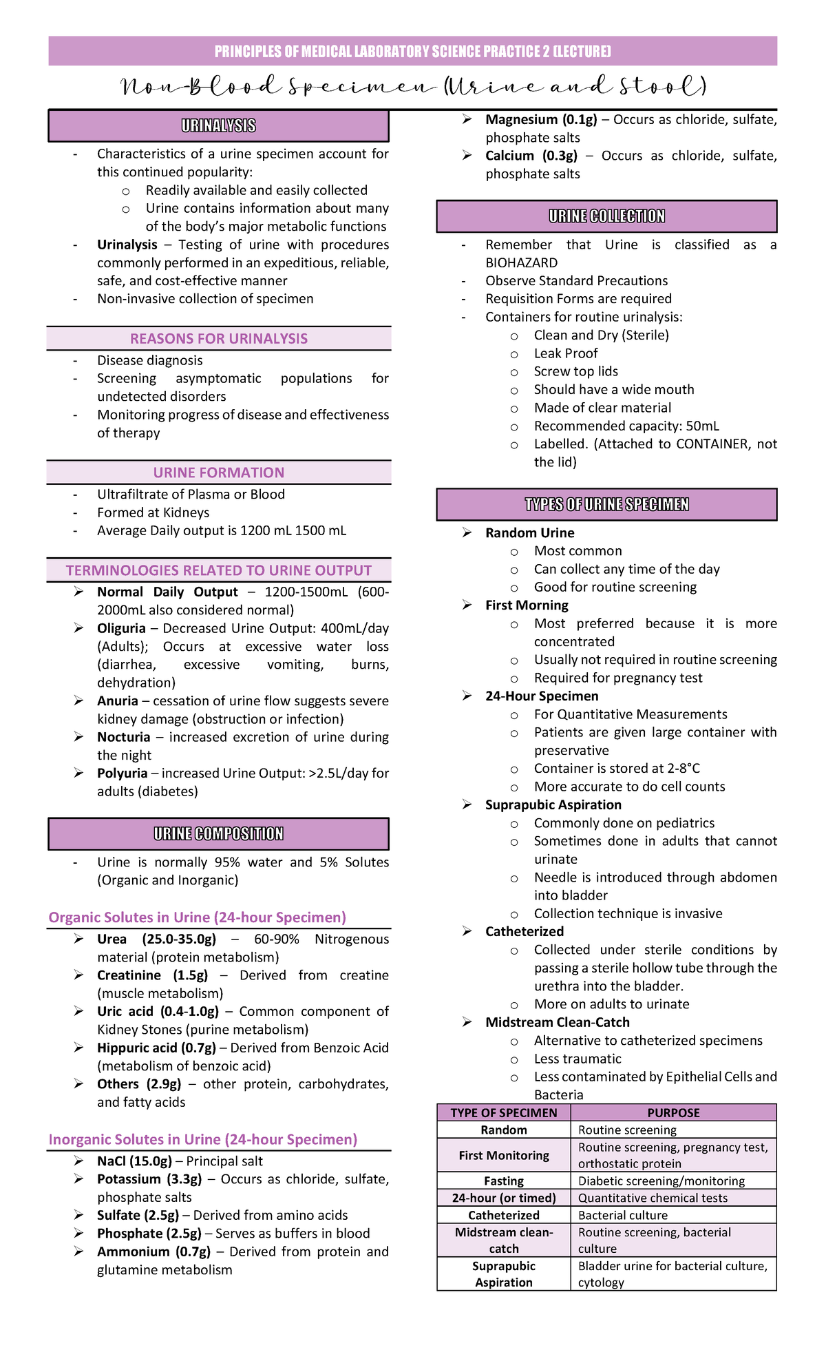 5. Non-blood Specimens (Urine and Stool) - PRINCIPLES OF MEDICAL ...
