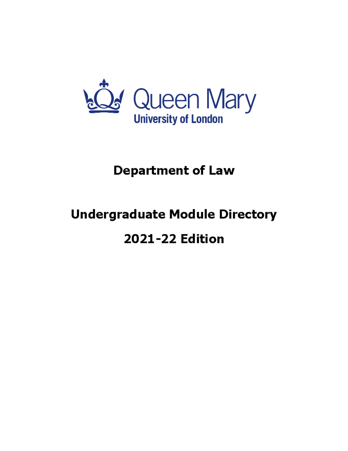 Undergraduate Law Module Directory 2021-22: Lecture Overview - Studocu