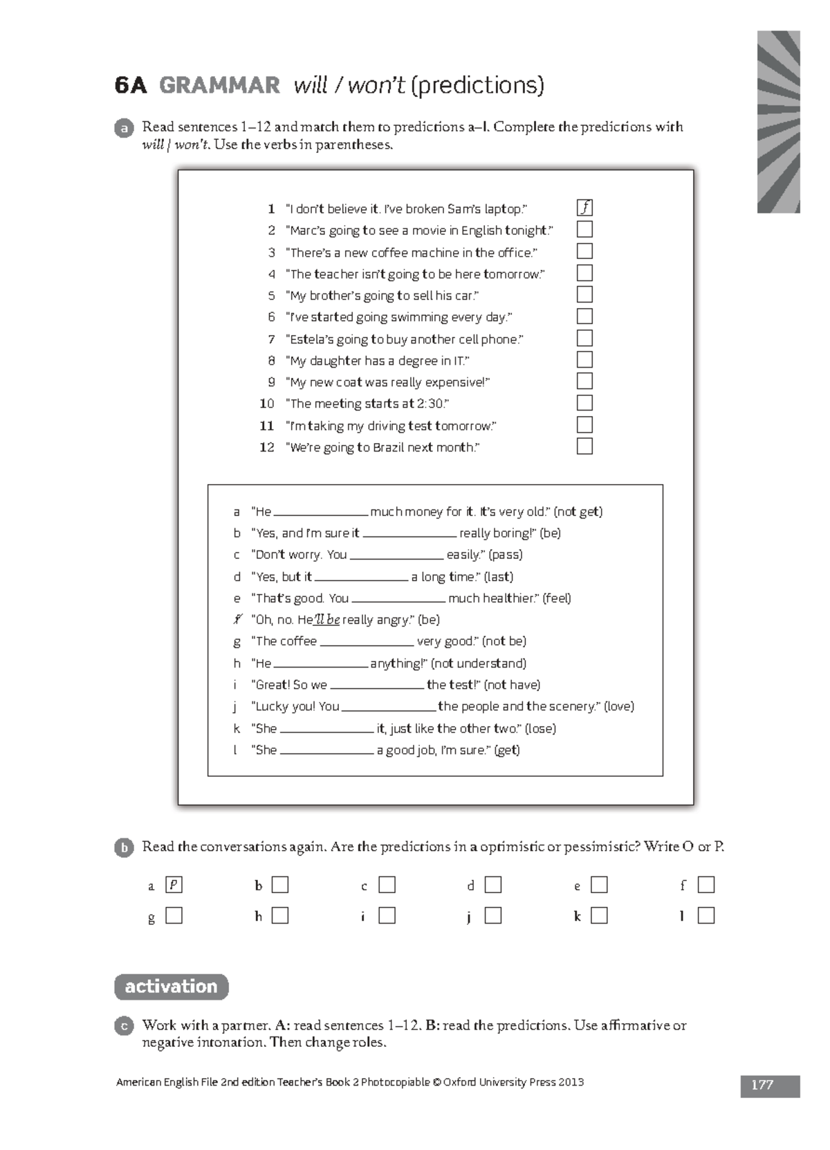 Grammar File 6A & 6B: Predictions, Promises, Offers & Decisions - Studocu