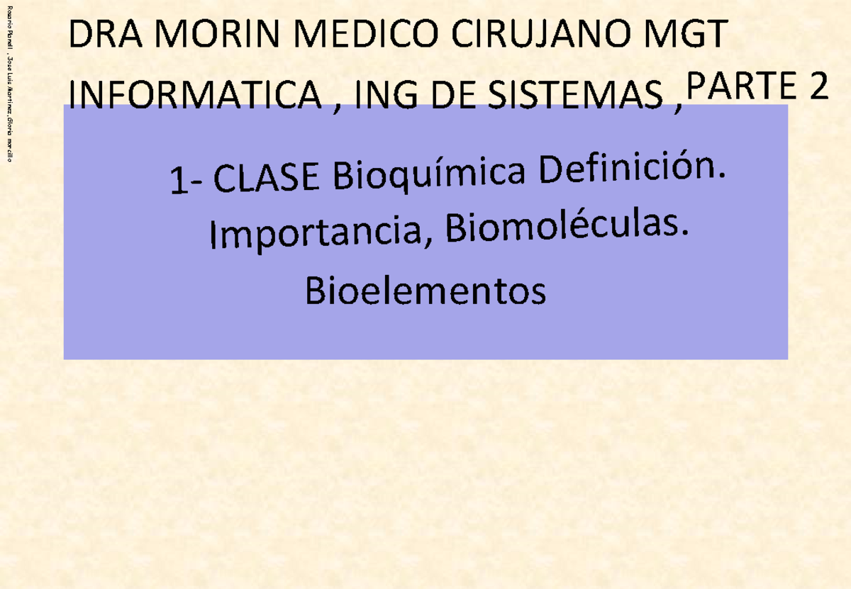 1 Clase 2 Parte esquemas-bioelementos-y-biomoleculas DRA Morin - 1 ...