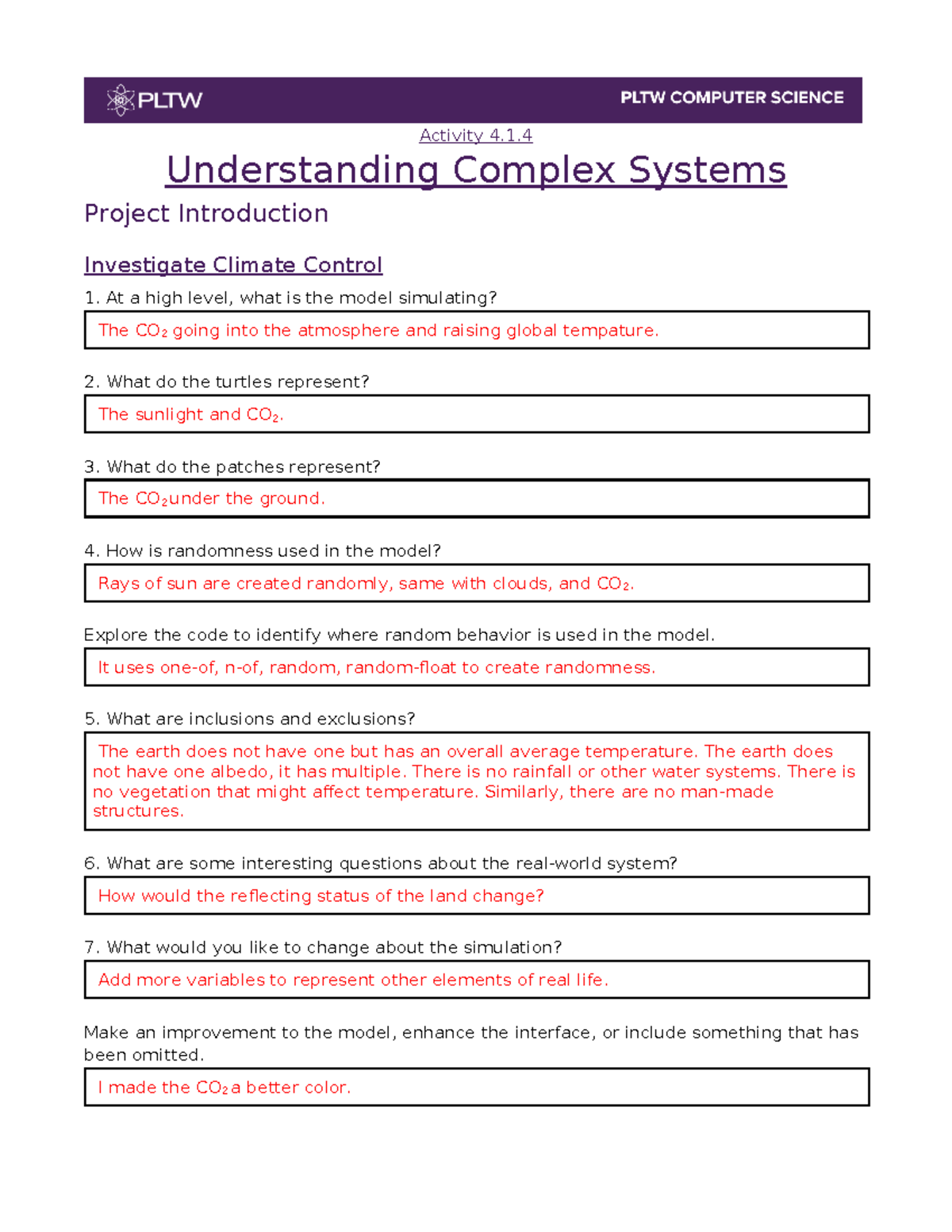 CSP 4 - Understanding Complex Systems: Climate Control Project Notes ...
