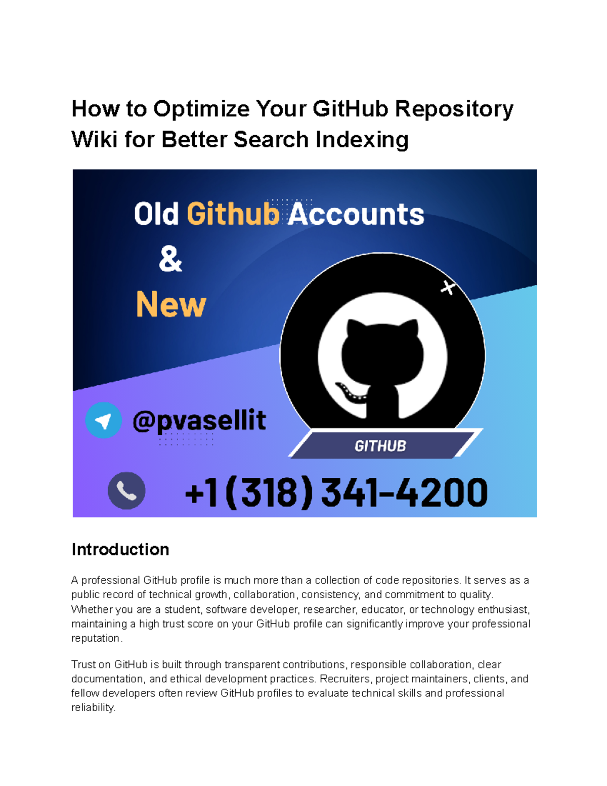 Optimizing Your GitHub Repo Wiki for Enhanced Search Indexing - Studocu