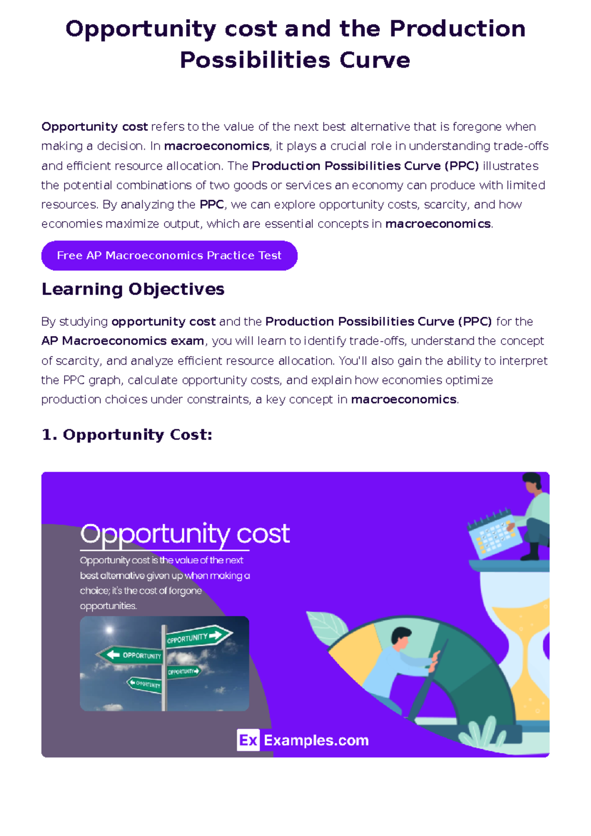 AP Macroeconomics: Opportunity Cost & Production Possibilities Curve ...