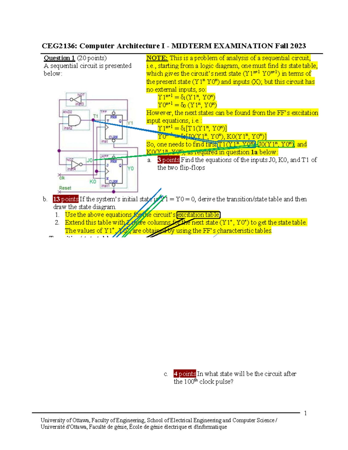 CEG2136: Computer Architecture I Midterm Exam Fall 2023 Solutions - Studocu