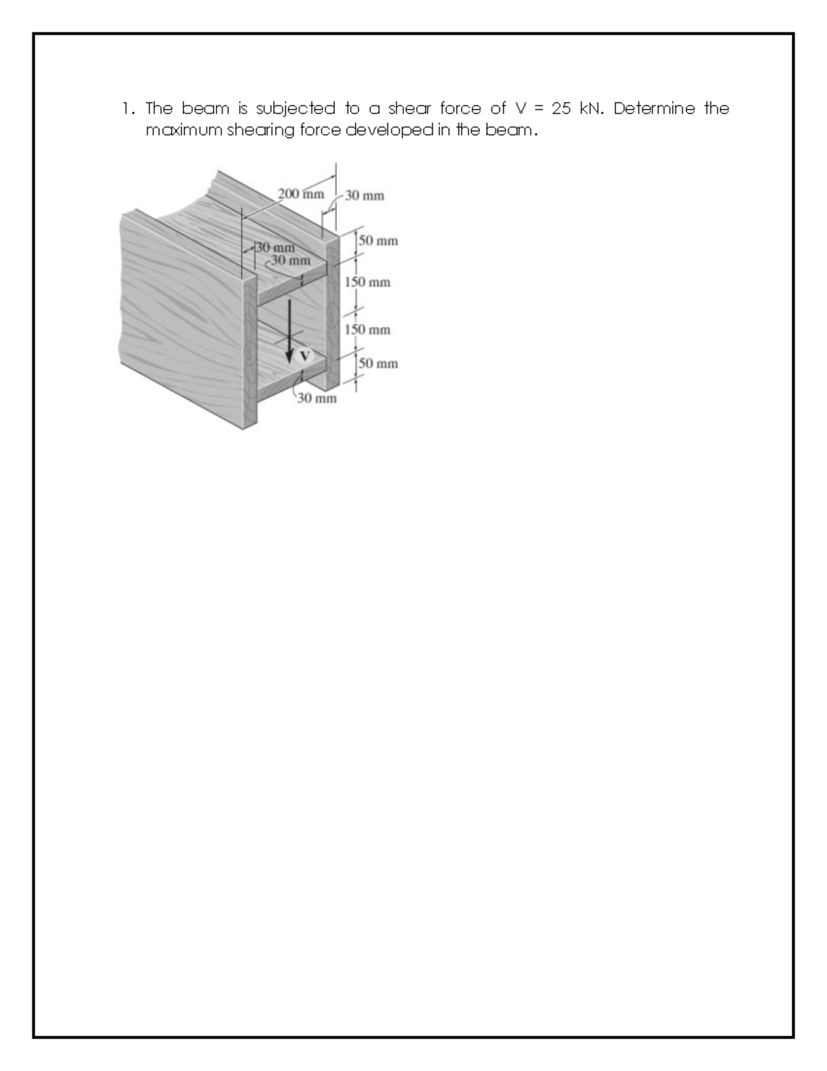Beam Shear Force & Stress Analysis Problems - Commision - Studocu