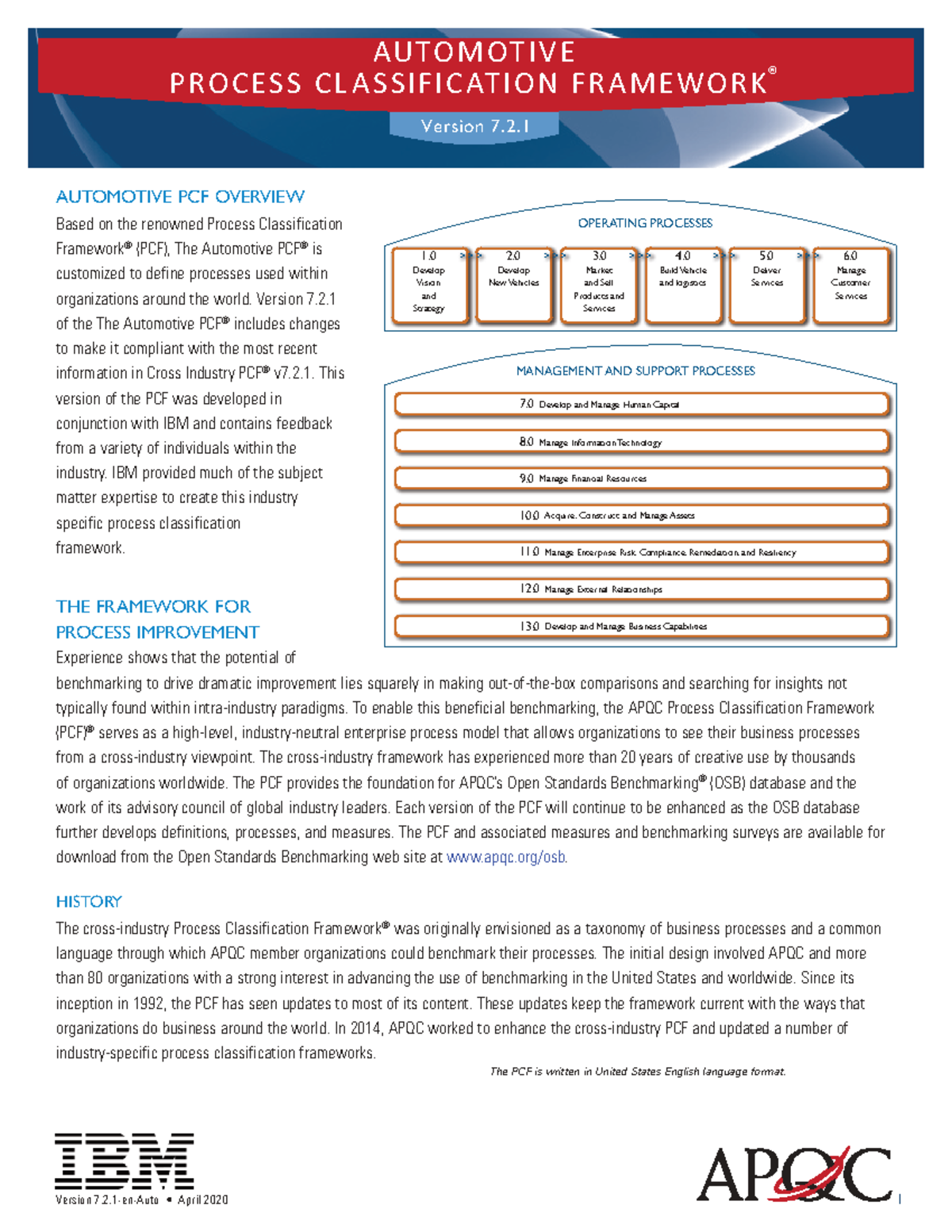 Automotive Process Classification Framework v7.2.1 Overview - Studocu
