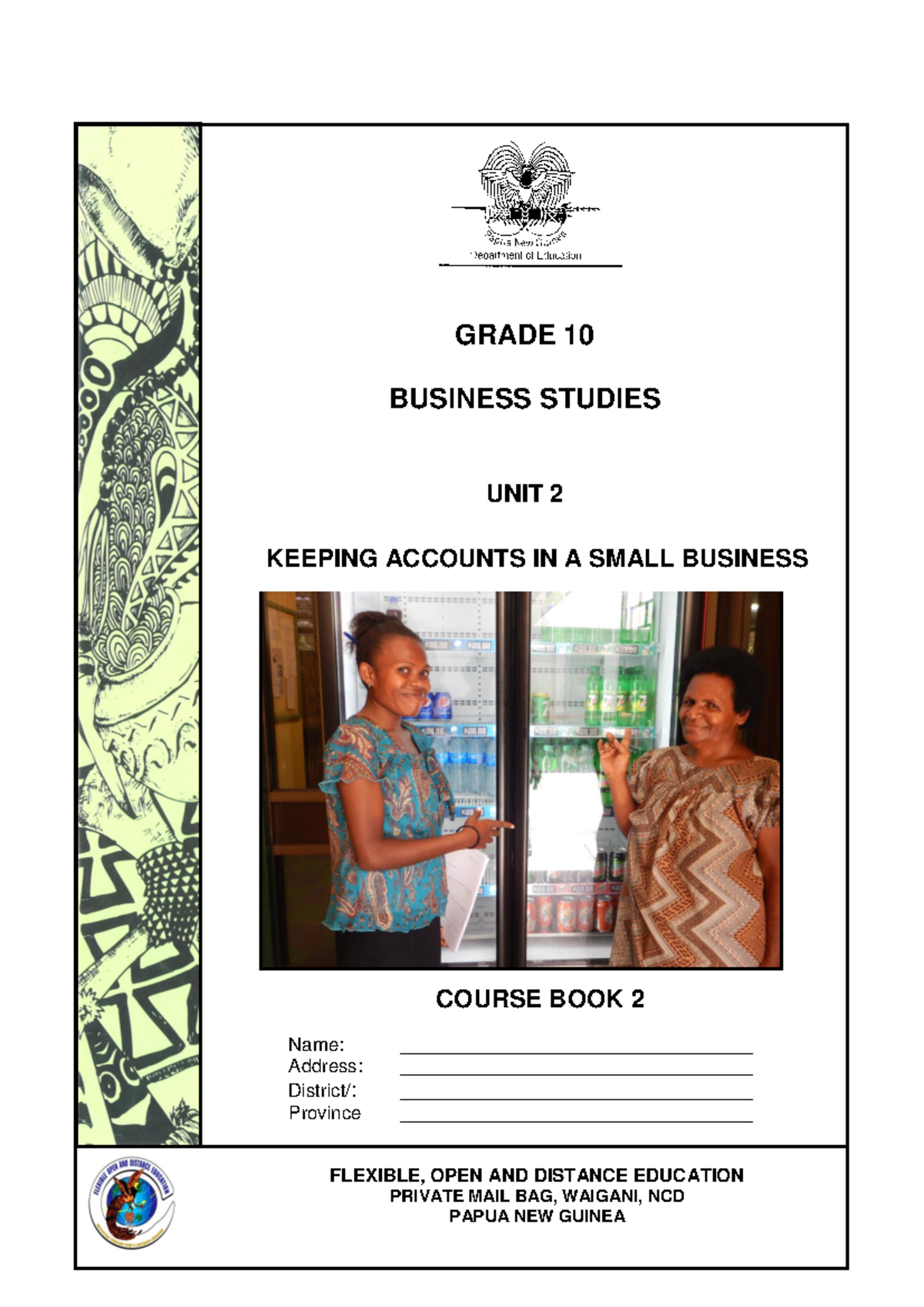 Grade 10 Business Studies U2: Keeping Accounts in a Small Business ...